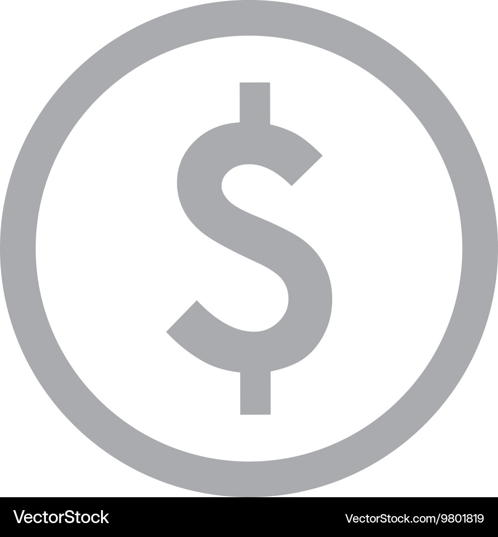 Dollar sign in circle icon Royalty Free Vector Image