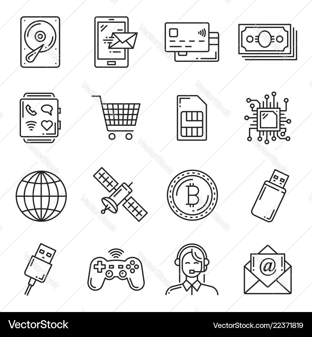Electronic device gadget technology icons Vector Image