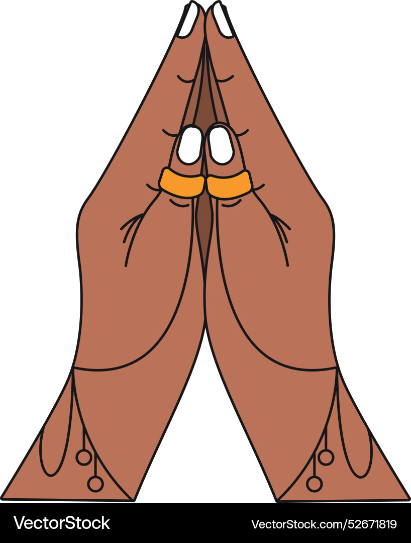 Hands namaste greeting culture Royalty Free Vector Image