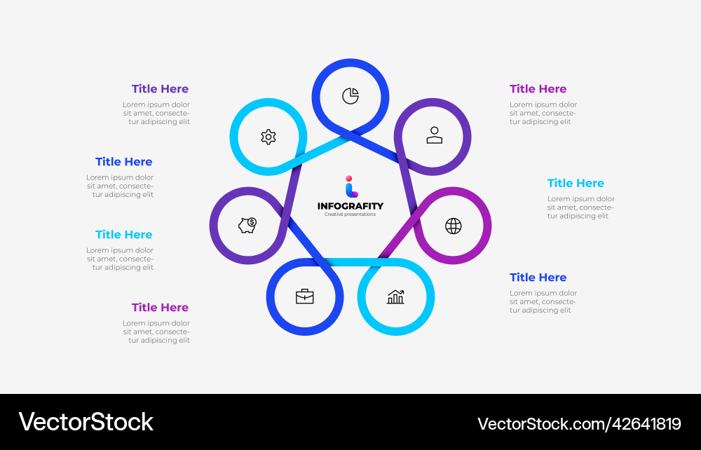 Infographic cyclic diagram with 7 elements Vector Image