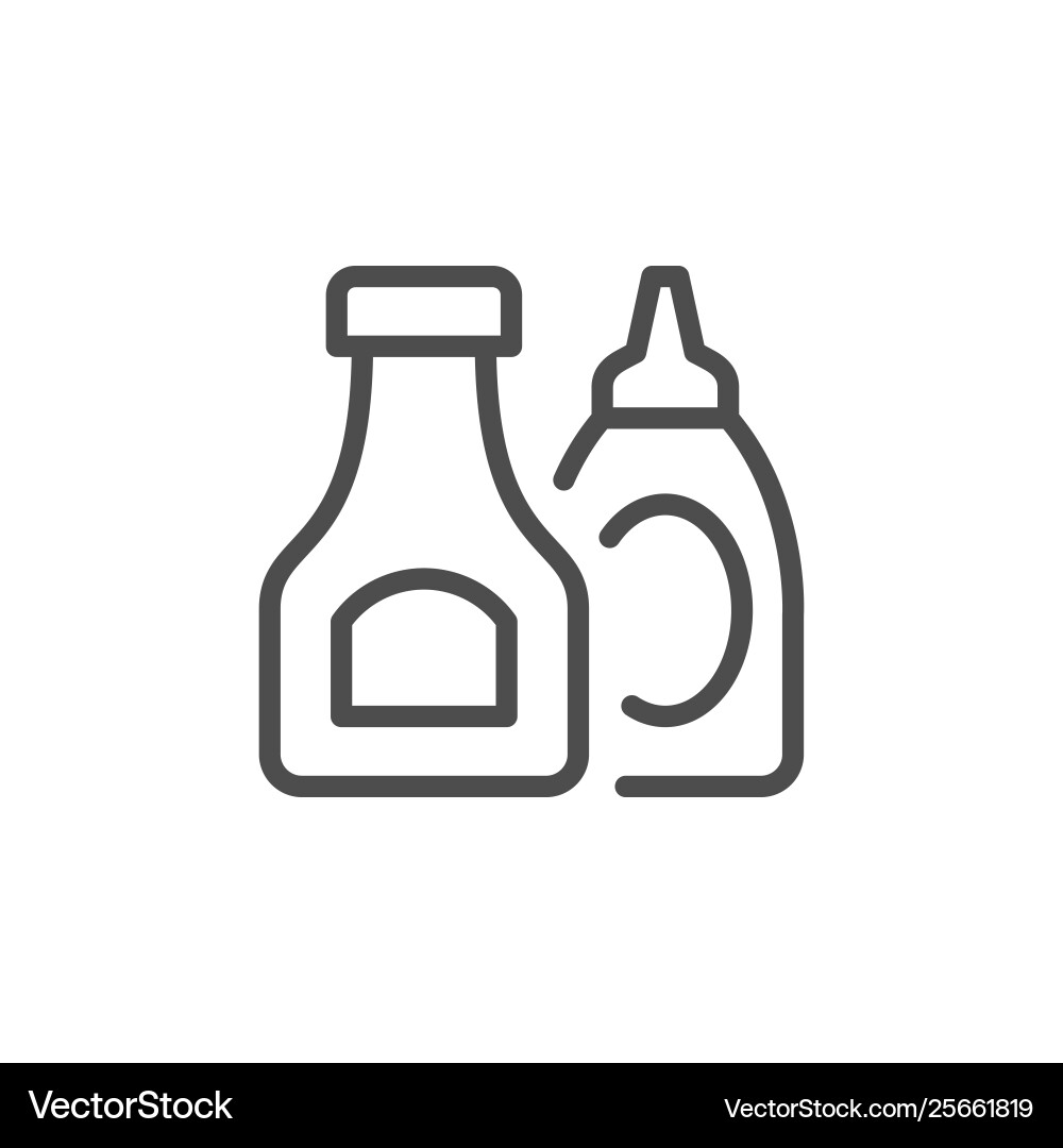 Ketchup and sauce line outline icon Royalty Free Vector