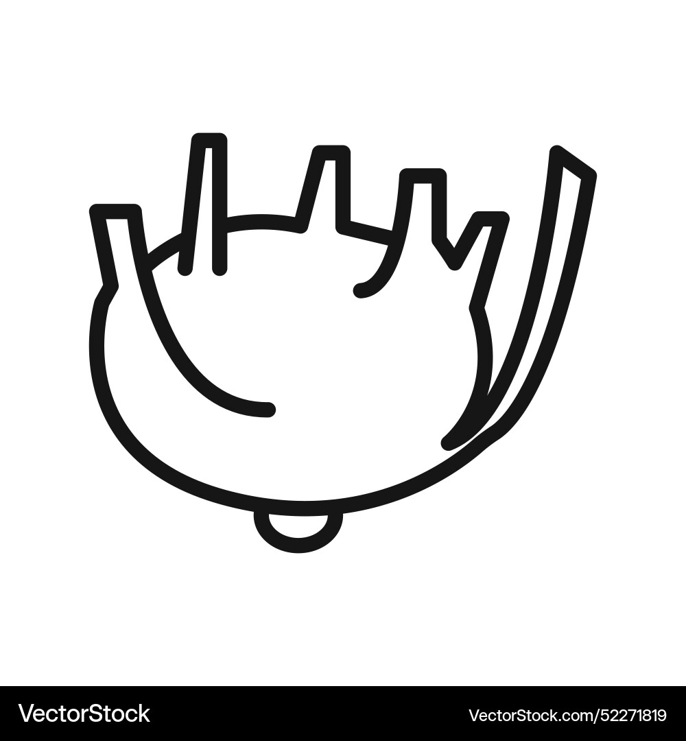 Kohlrabi icon black line art logo Royalty Free Vector Image