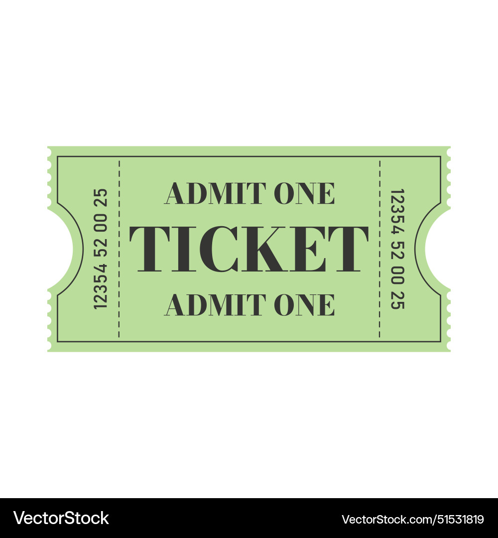 Retro ticket design template admit one ticket Vector Image