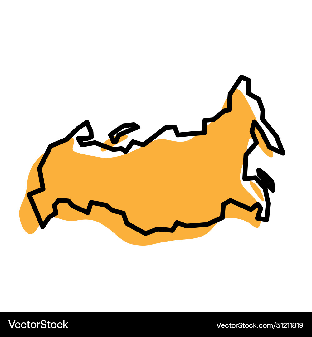 Russia simplified map Royalty Free Vector Image