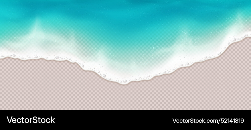 Sea wave with foam rolling on coast realistic Vector Image