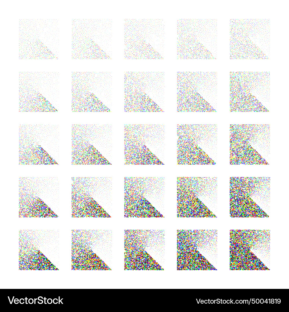 Square shaped dotted objects stipple elements Vector Image