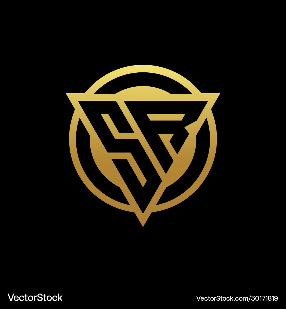 Sr logo monogram with triangle shape and circle Vector Image