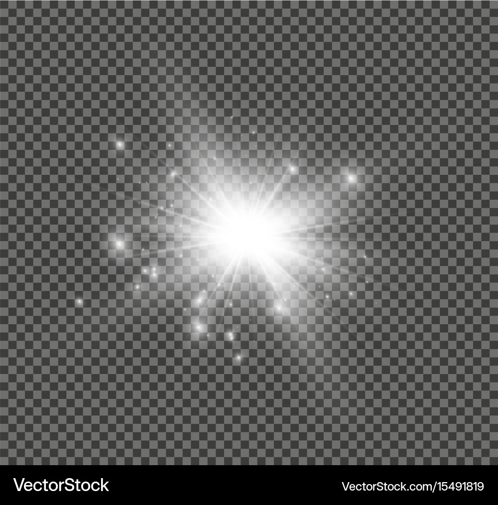Star on a transparent backgroundlight effect Vector Image