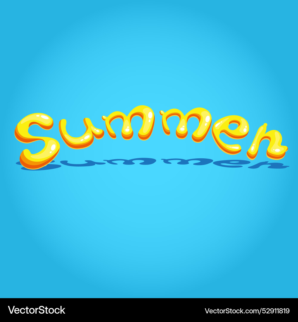 Summer cartoon lettering abstract background Vector Image