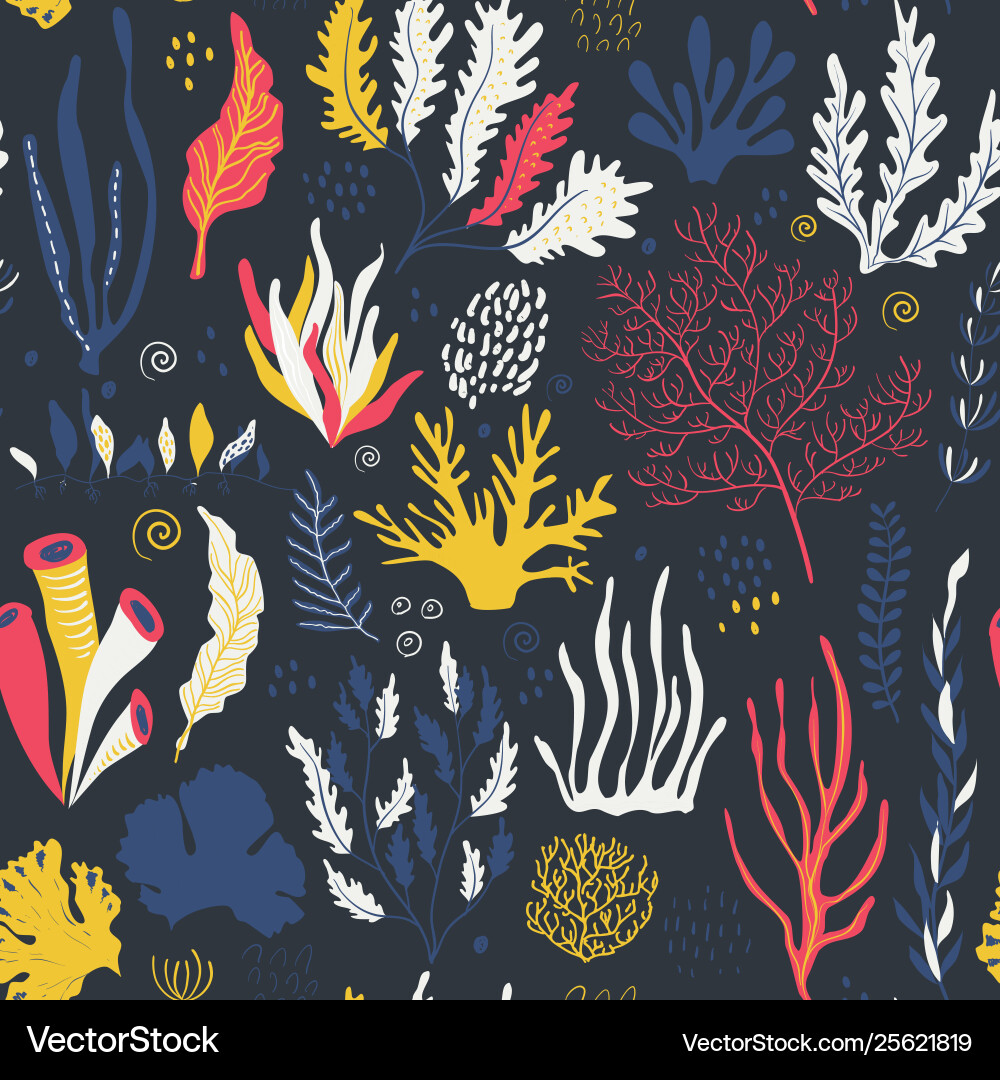 Underwater Coral Reef Pattern Royalty Free Vector Image