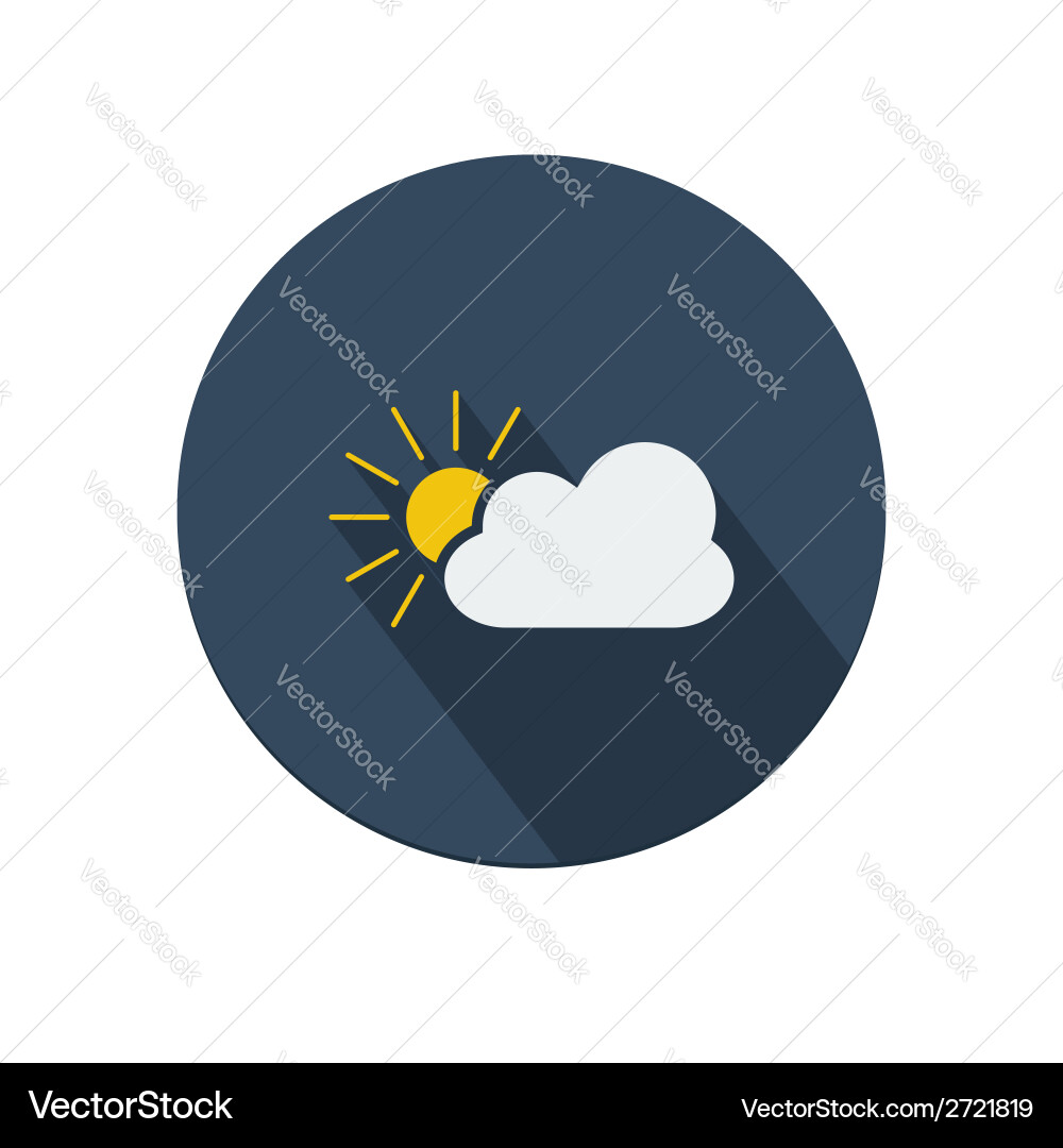 Weather Sun Cloud Icon Royalty Free Vector Image