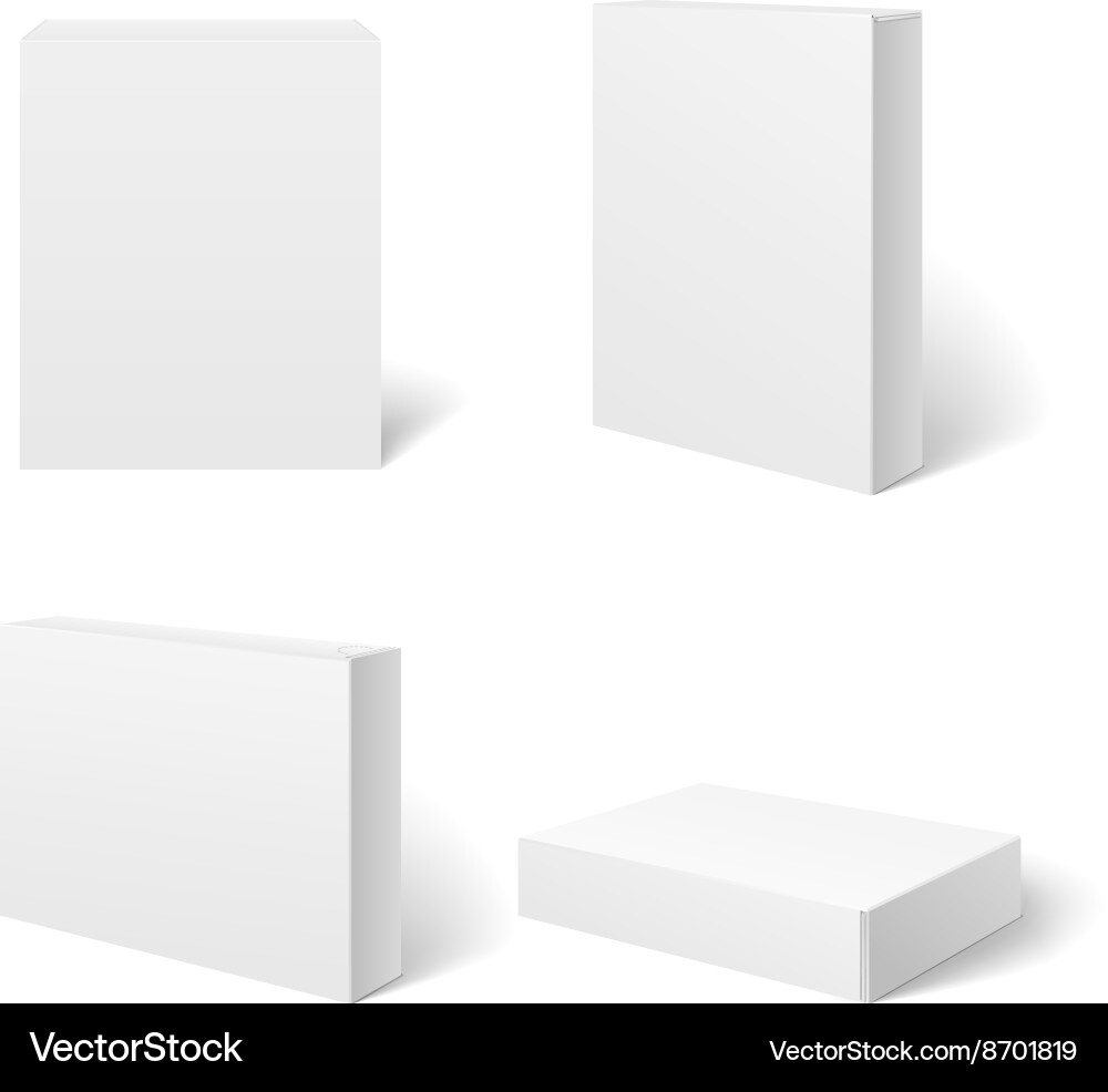 White Cardboard Packaging Boxes Royalty Free Vector Image