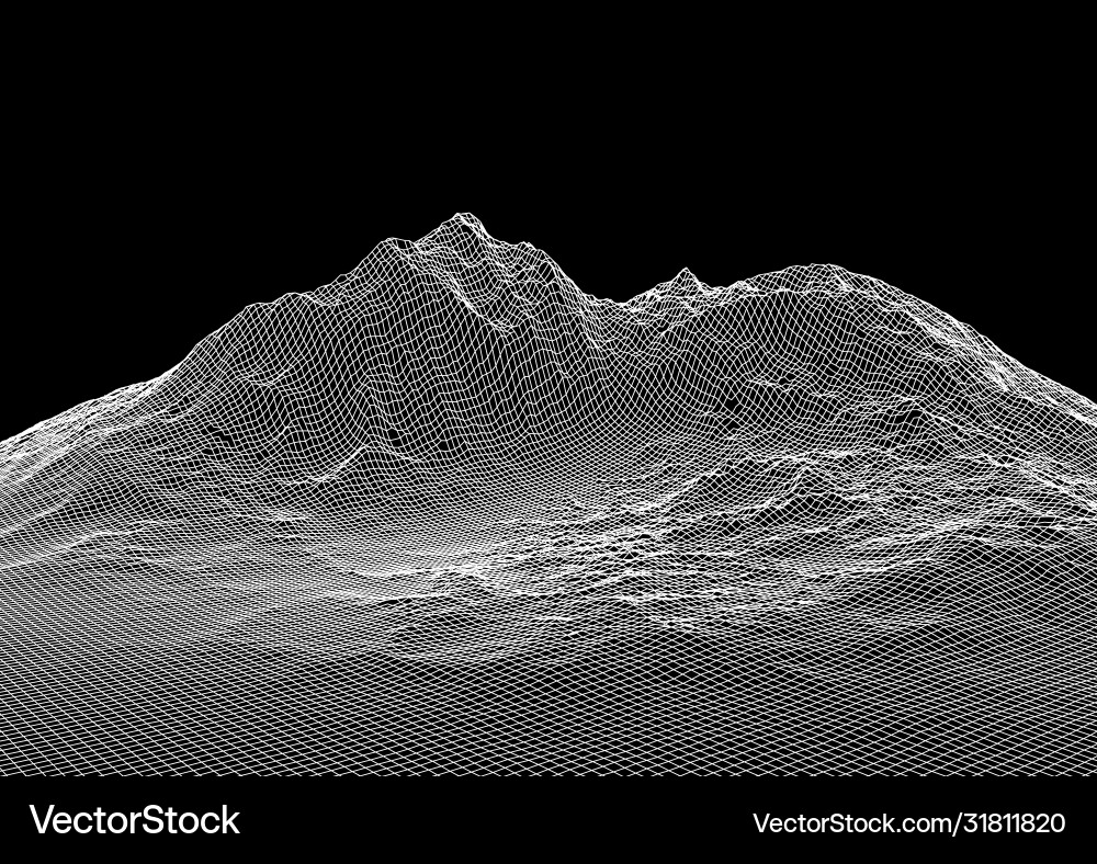 Abstract background with wireframe landscape Vector Image