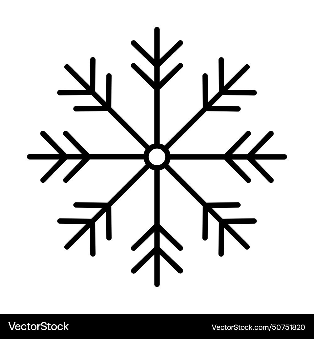 Black snowflake icon on white background Vector Image