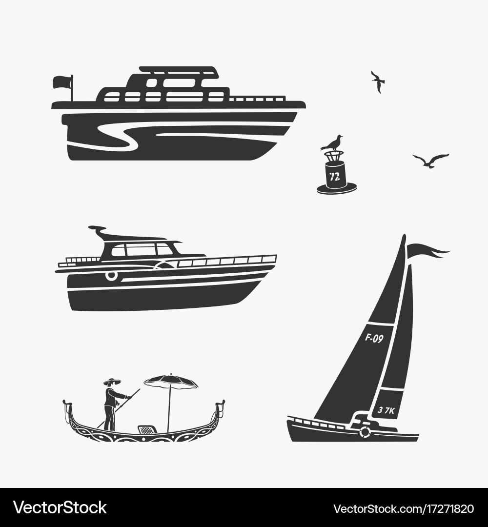 Boat Symbol Collection Royalty Free Vector Image
