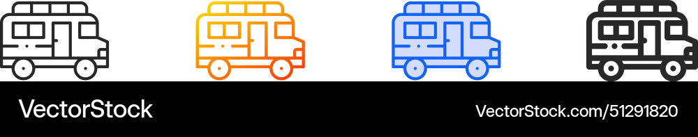 Caravan iconthin linear gradient blue stroke Vector Image