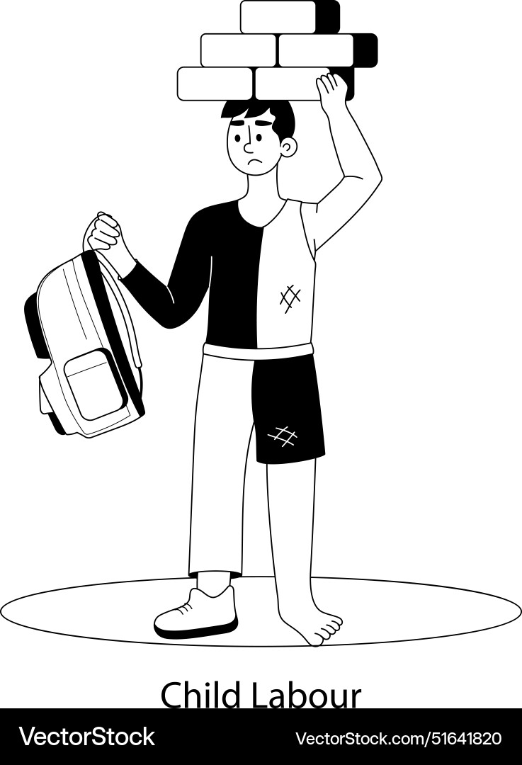 Child labour Royalty Free Vector Image - VectorStock