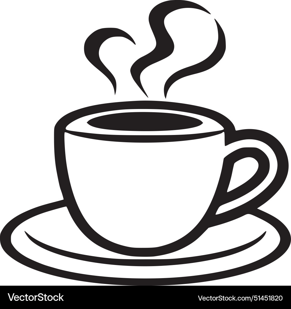 Coffee - black and white Royalty Free Vector Image