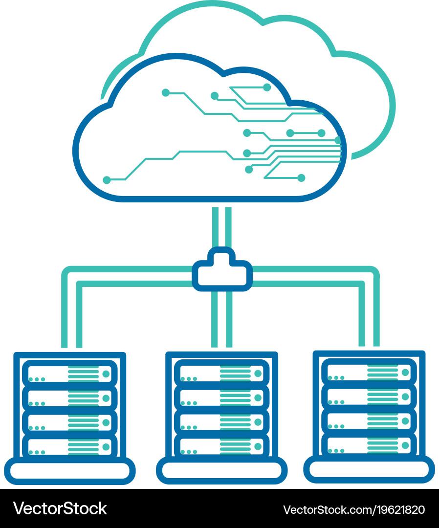 Data Center Hosting Concept Royalty Free Vector Image