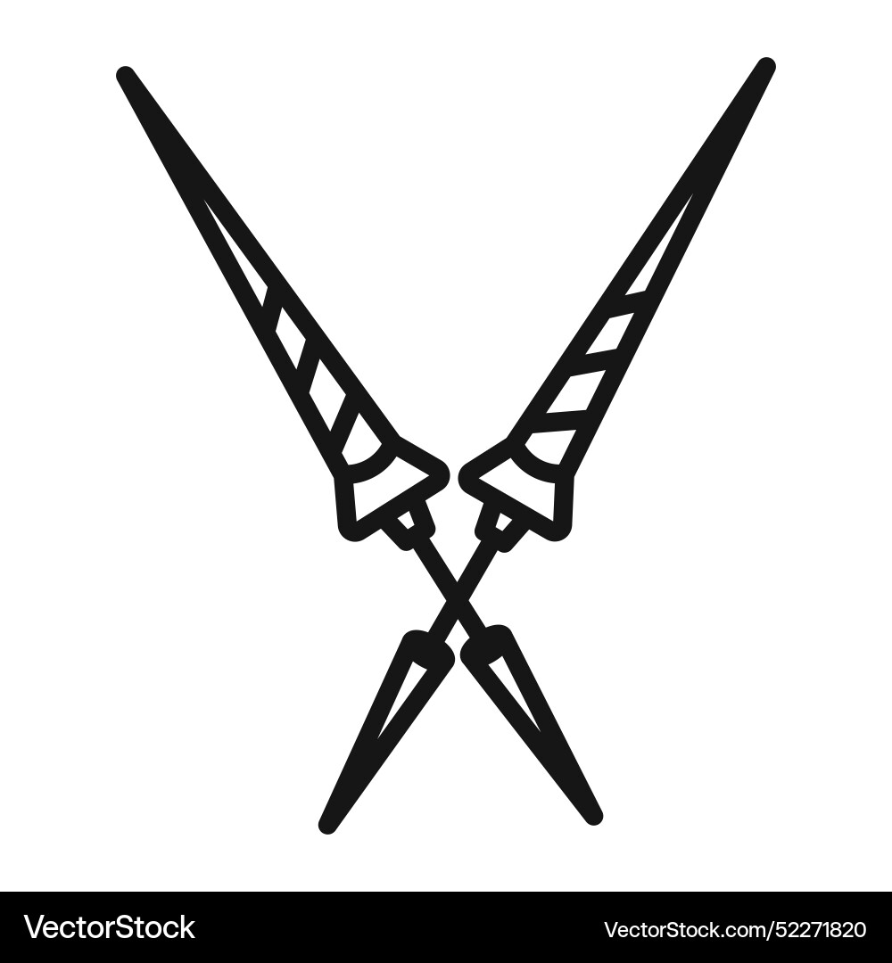 Lance icon black line art logo Royalty Free Vector Image