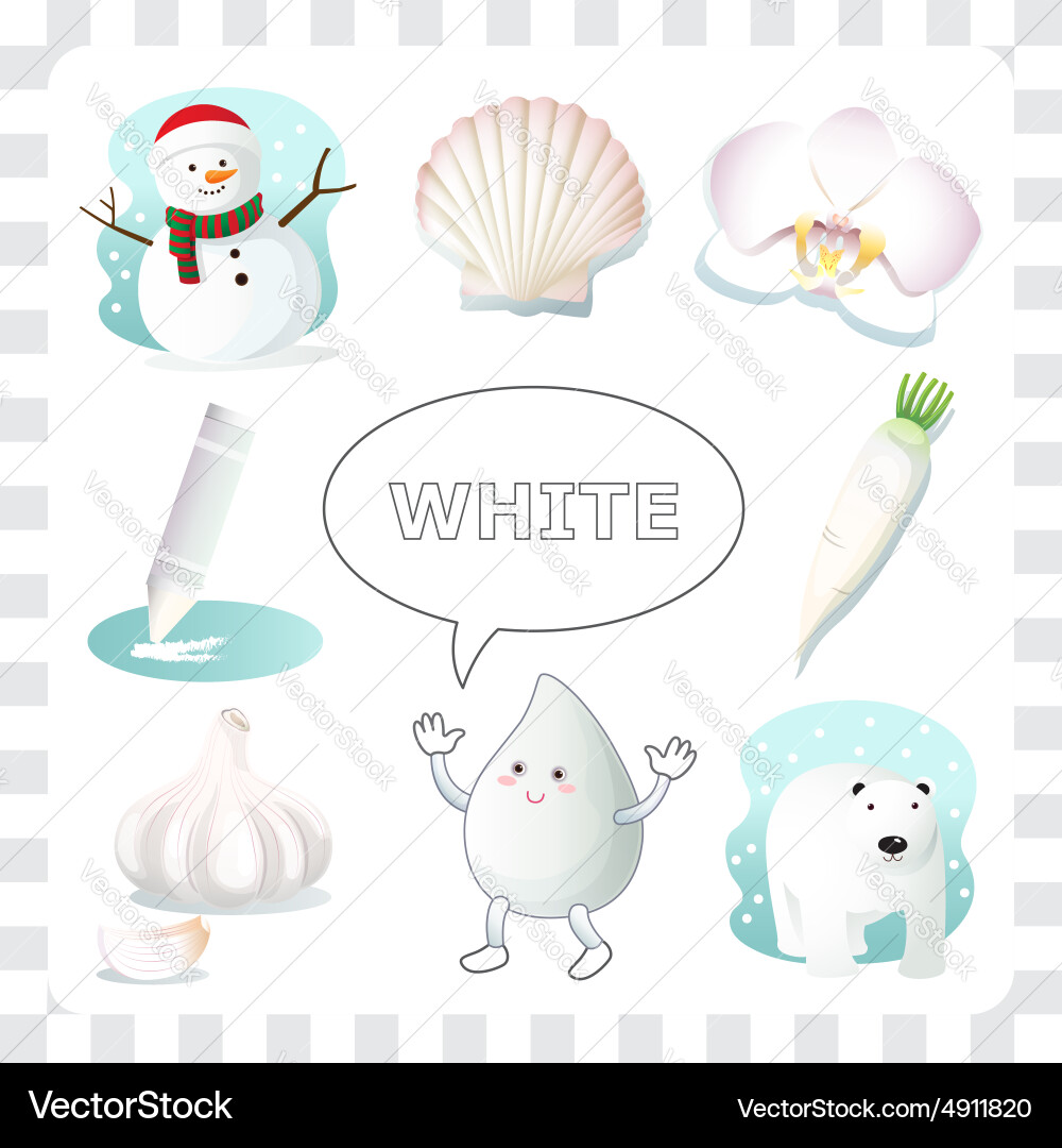 White color Royalty Free Vector Image - VectorStock