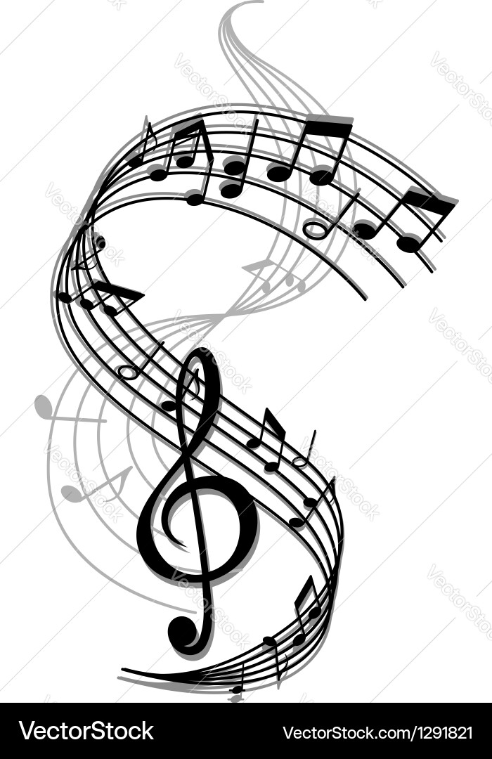 Abstract Musical Notes Background Royalty Free Vector Image