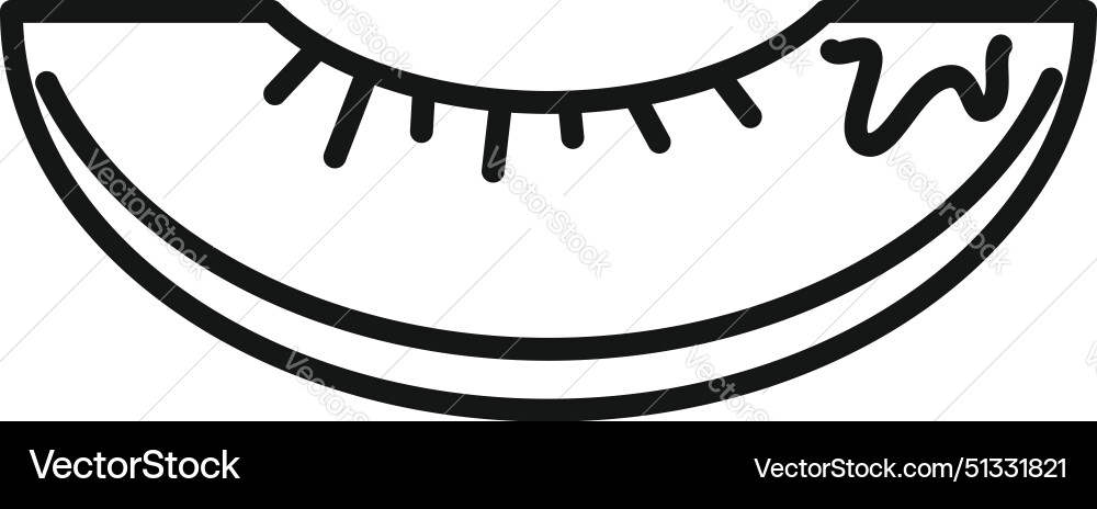 Black and white watermelon slice Royalty Free Vector Image