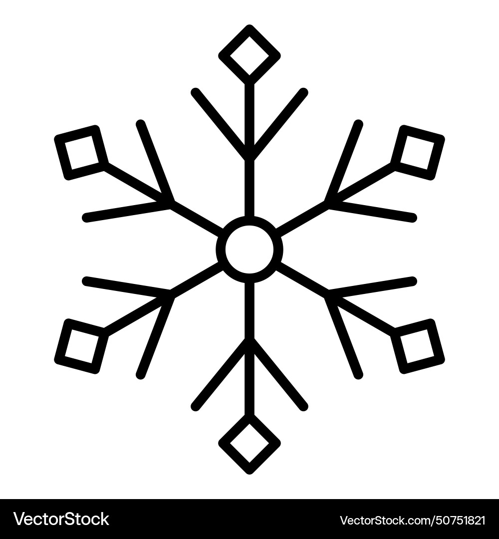 Black snowflake icon on white background Vector Image
