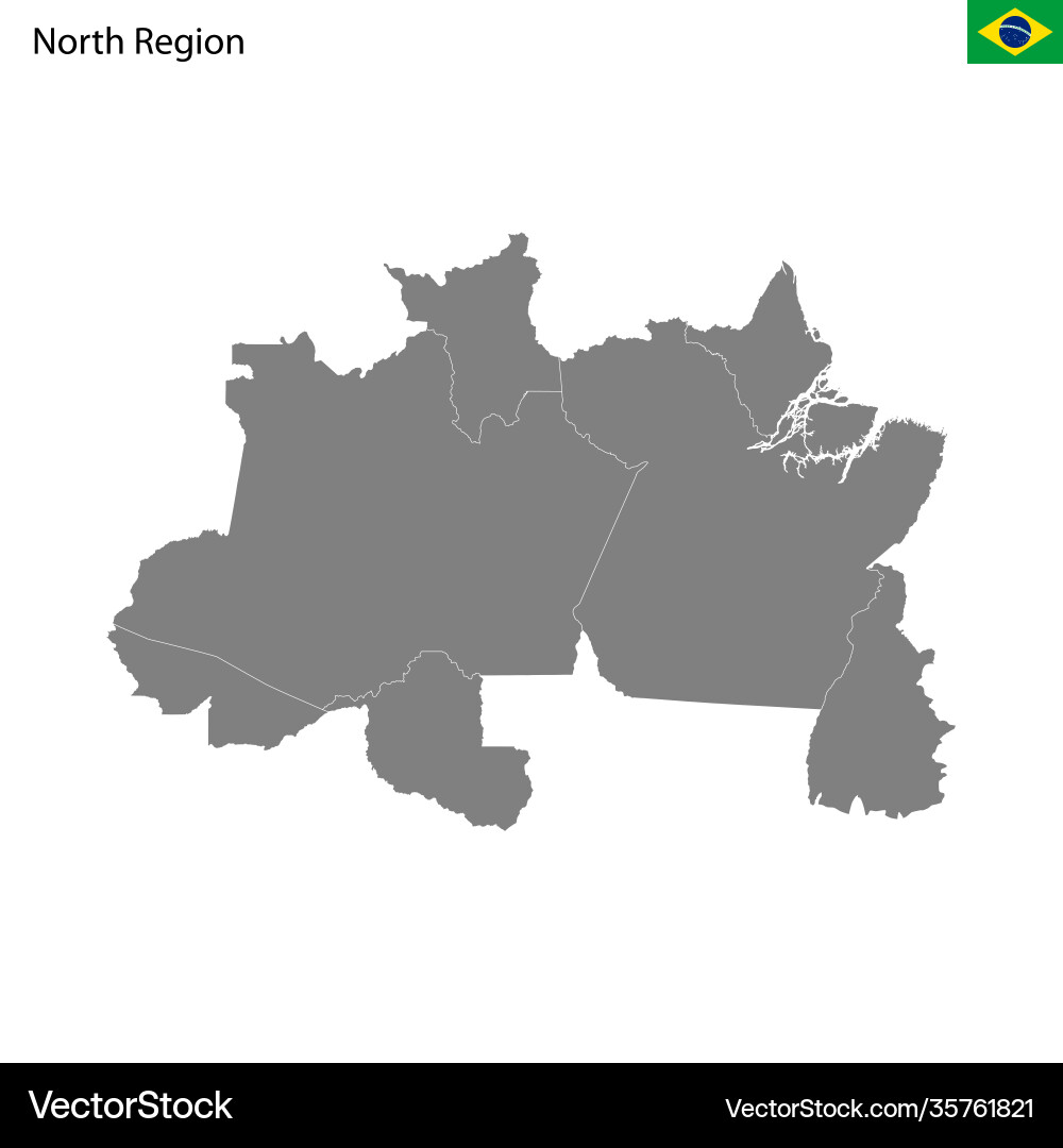 Brazil North Region Map Royalty Free Vector Image