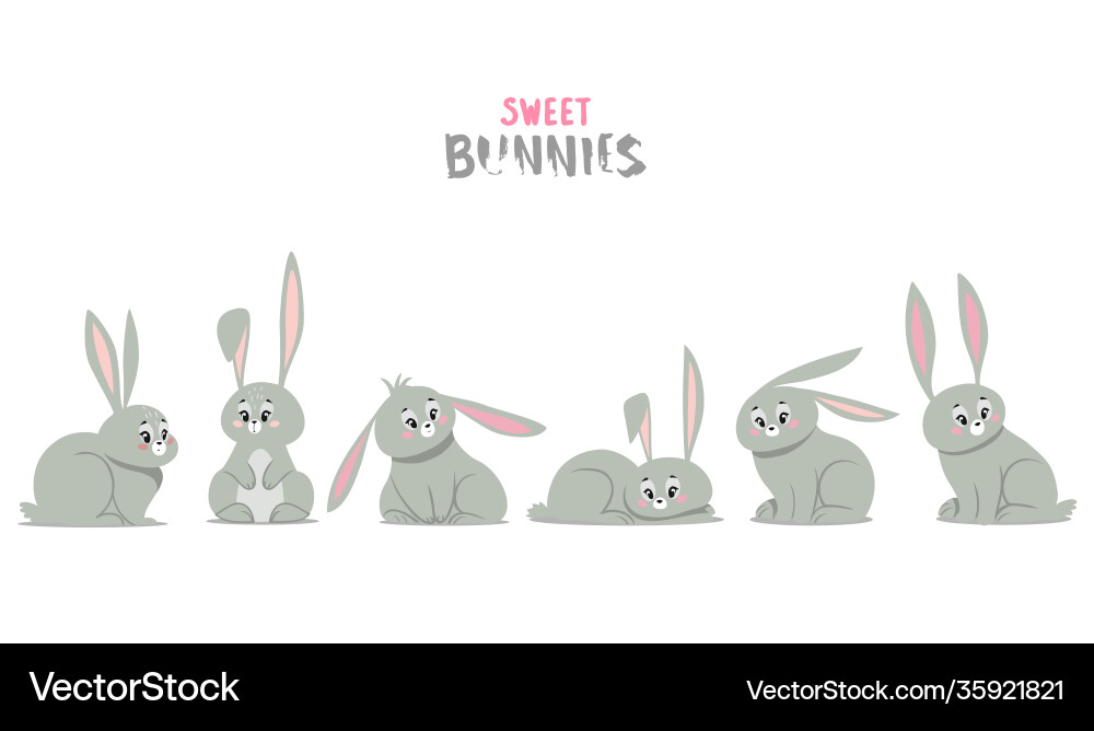 Bunnies Royalty Free Vector Image - VectorStock