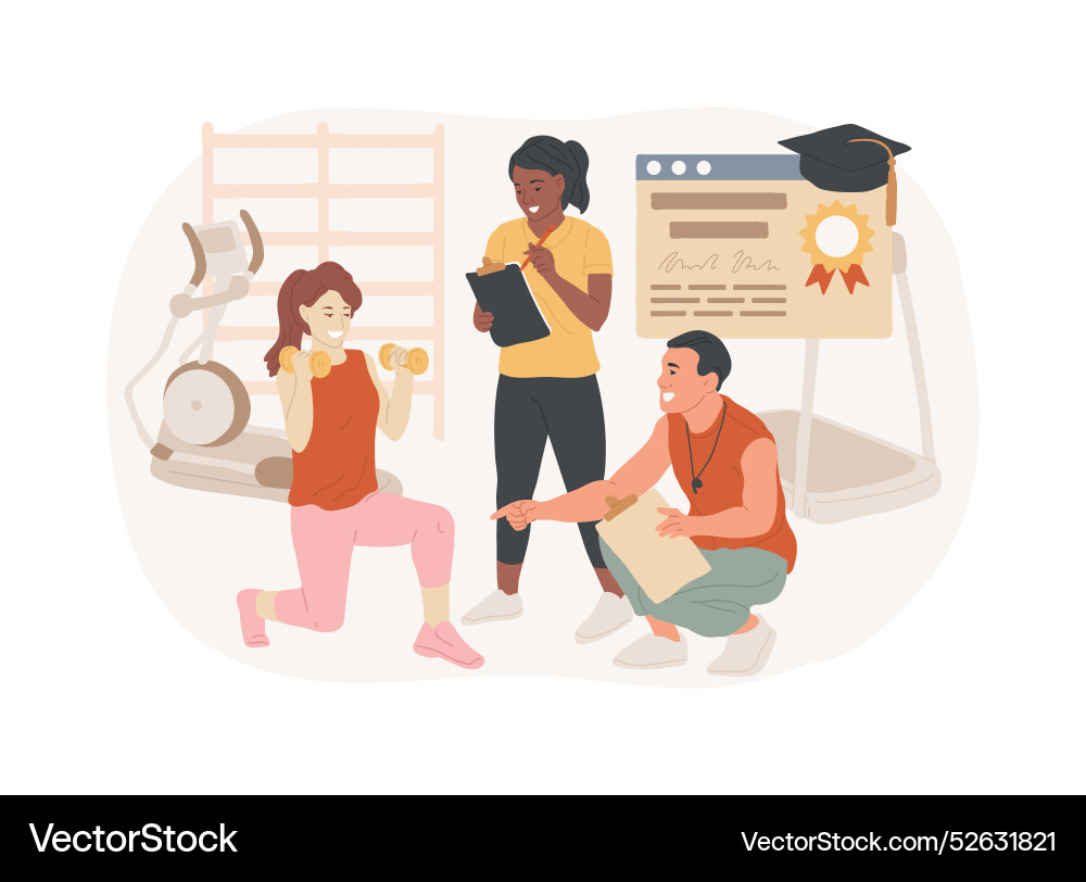 Certified personal trainer isolated cartoon Vector Image