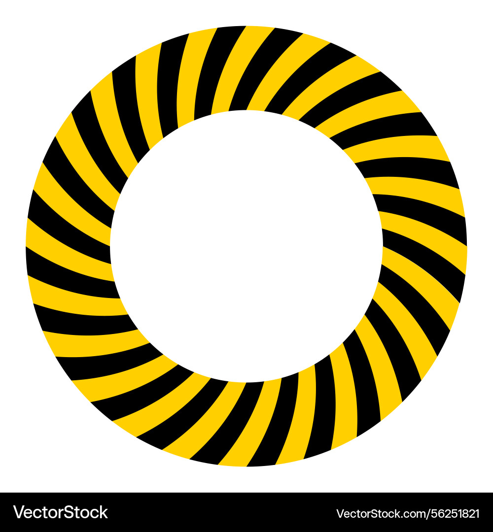 Circular hazard warning tape pattern yellow Vector Image
