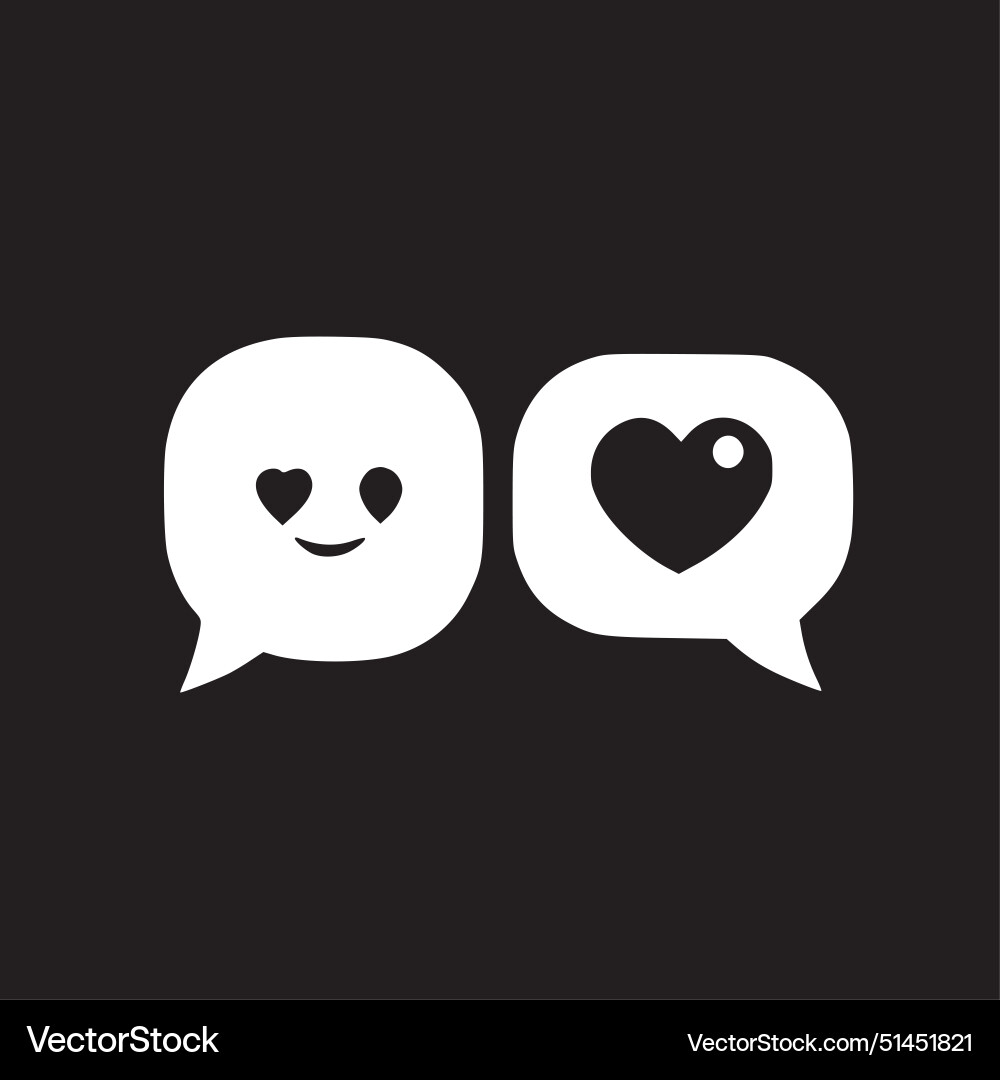 Conversation hearts - black and white isolated Vector Image