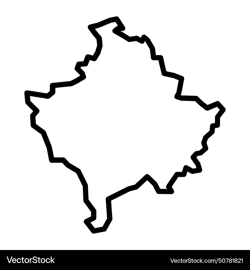 Kosovo outline map on white background Royalty Free Vector