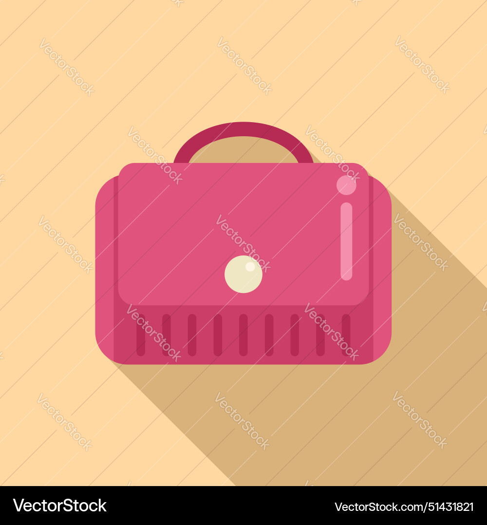 Pink briefcase on beige background Royalty Free Vector Image
