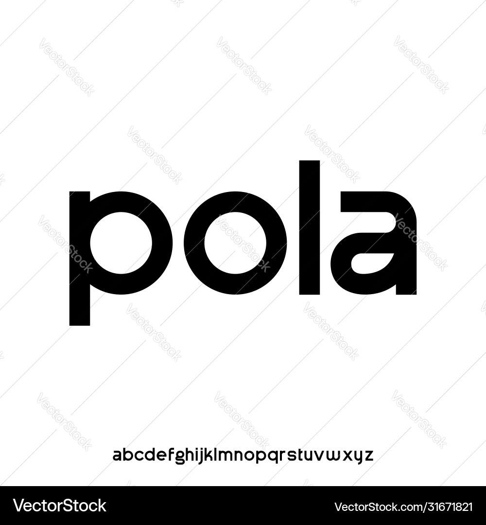 Pola modern geometric circular font Royalty Free Vector