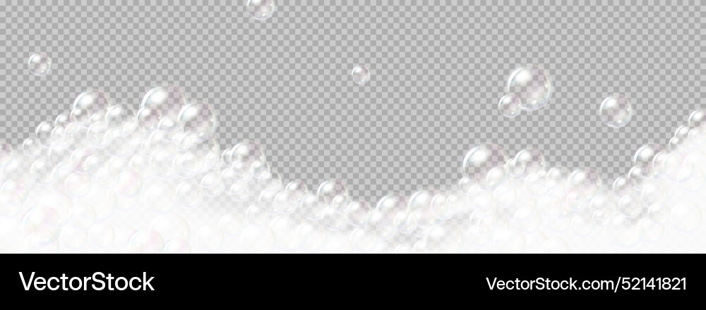 Soap foam bubble on transparent background Vector Image