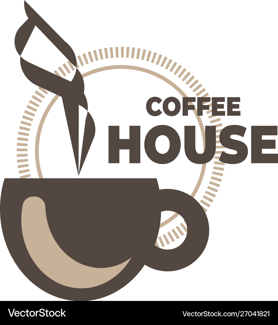 Tasse Kaffee-Symbol für Logo braun isoliert Vektorbild