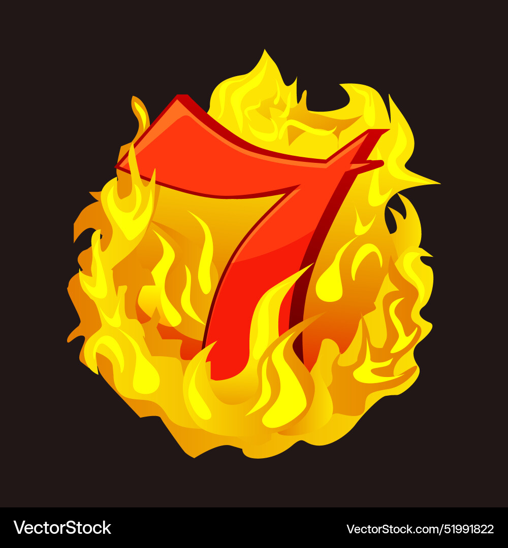 7 logo design elements symbol fire casino concept Vector Image