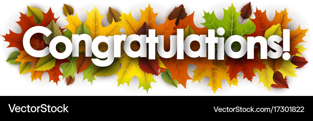 Autumn congratulations banner with leaves Vector Image