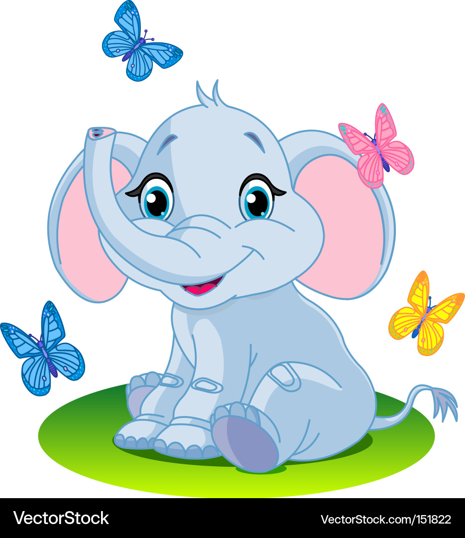 Baby elephant Royalty Free Vector Image - VectorStock