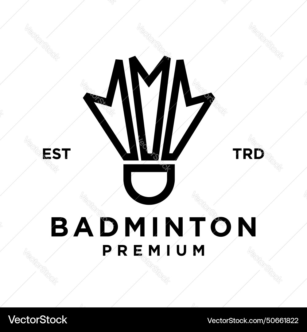 Badminton abstract logo icon design Royalty Free Vector