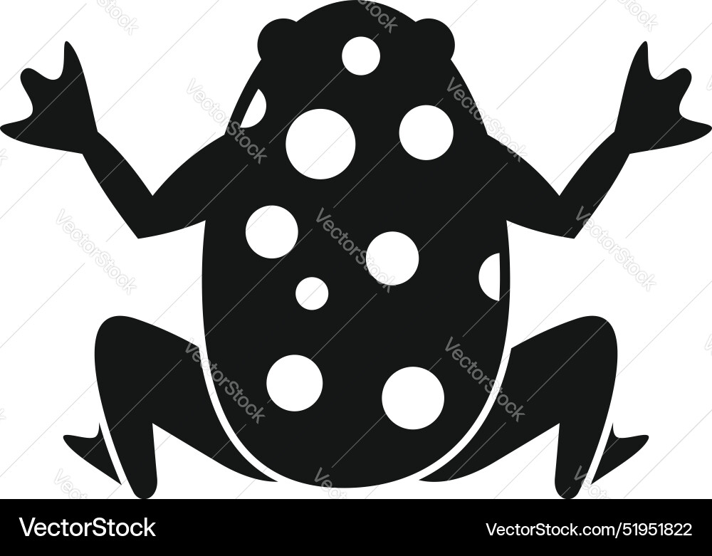 Black and white spotted frog sitting down icon Vector Image