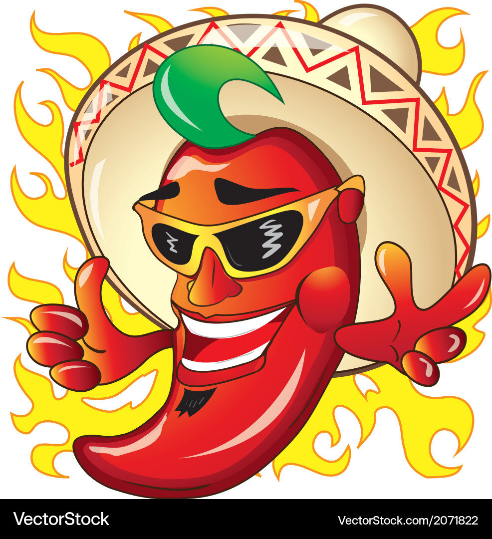 Cartoon red hot peper Royalty Free Vector Image