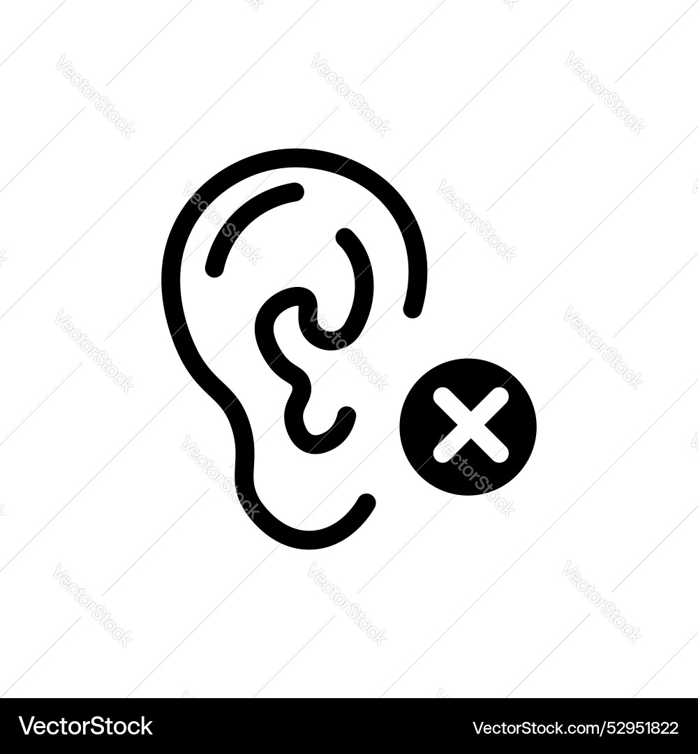 Ear deaf icon isolated on white background Vector Image