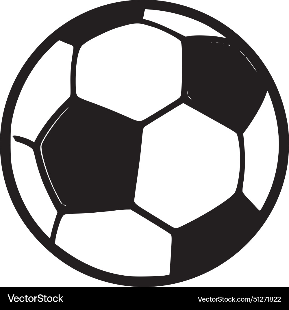 Football - black and white Royalty Free Vector Image