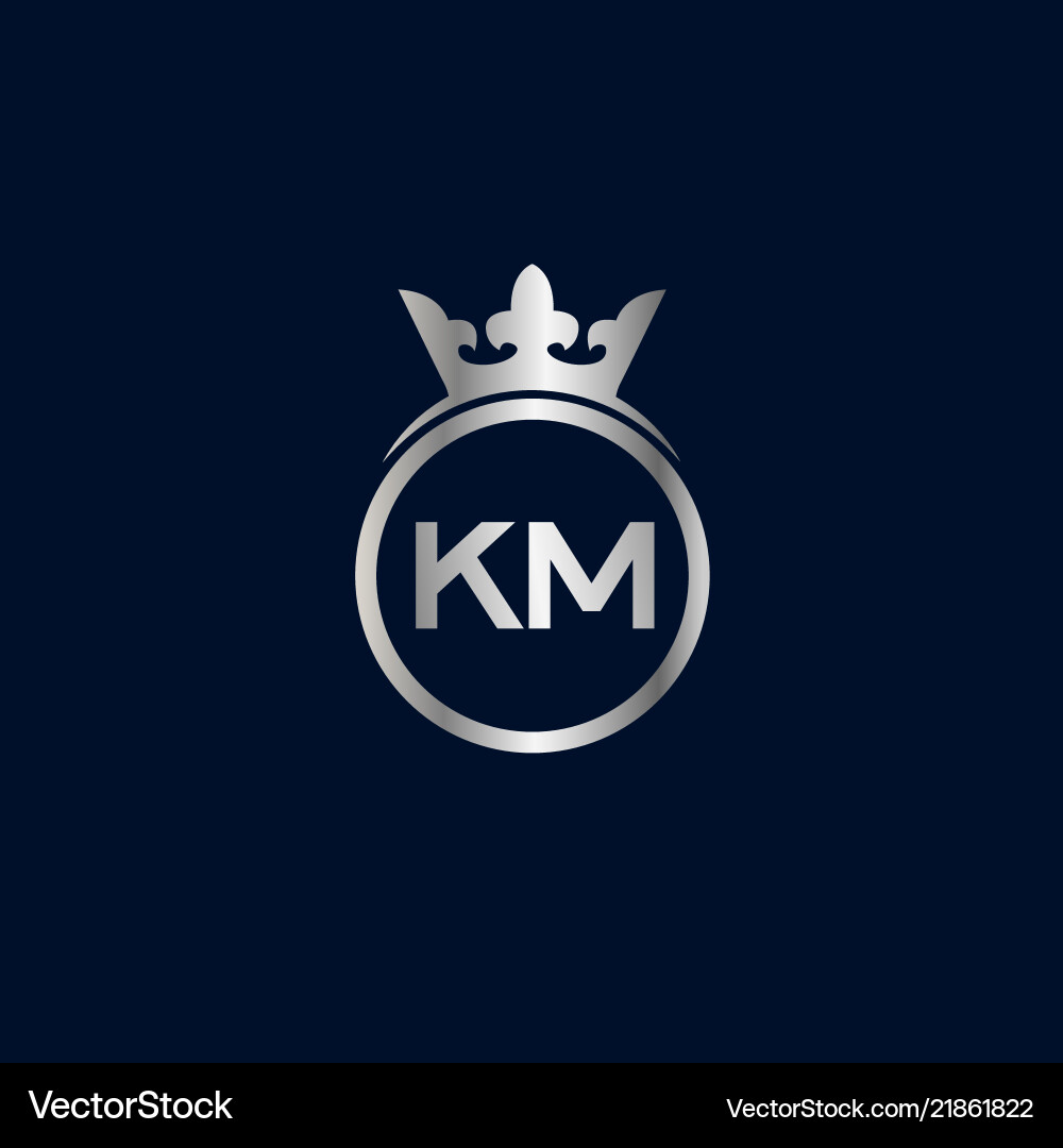 Initial letter km logo template design Royalty Free Vector