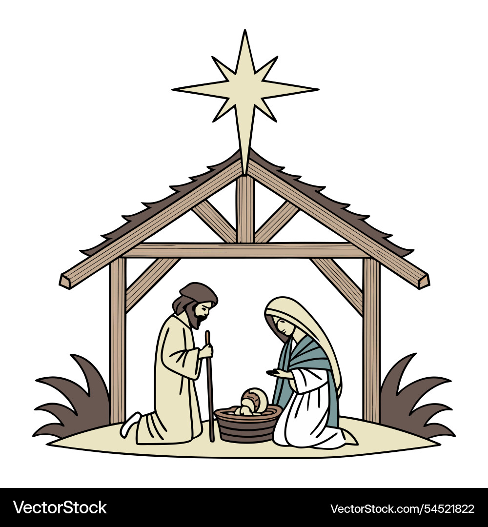 Nativity christmas Royalty Free Vector Image - VectorStock