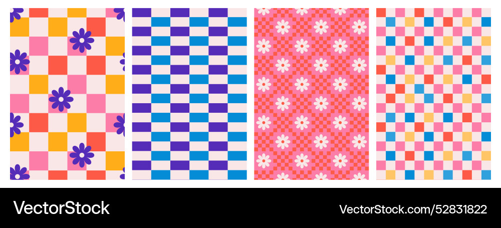 Psychedelic checkerboard posters Royalty Free Vector Image