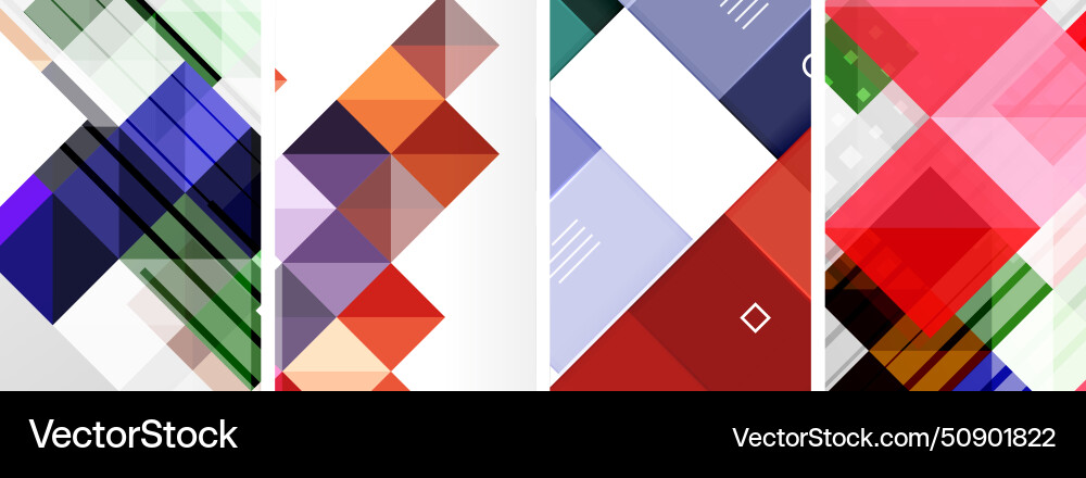 Square abstract poster set Royalty Free Vector Image